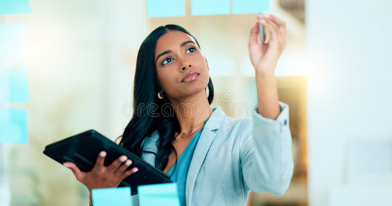 Planning Strategy, Thinking and Reading Ideas from Tablet with Visual ...