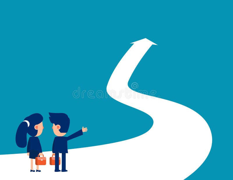 Planning Successful Business Strategy. Business Vector Cartoon Concept ...