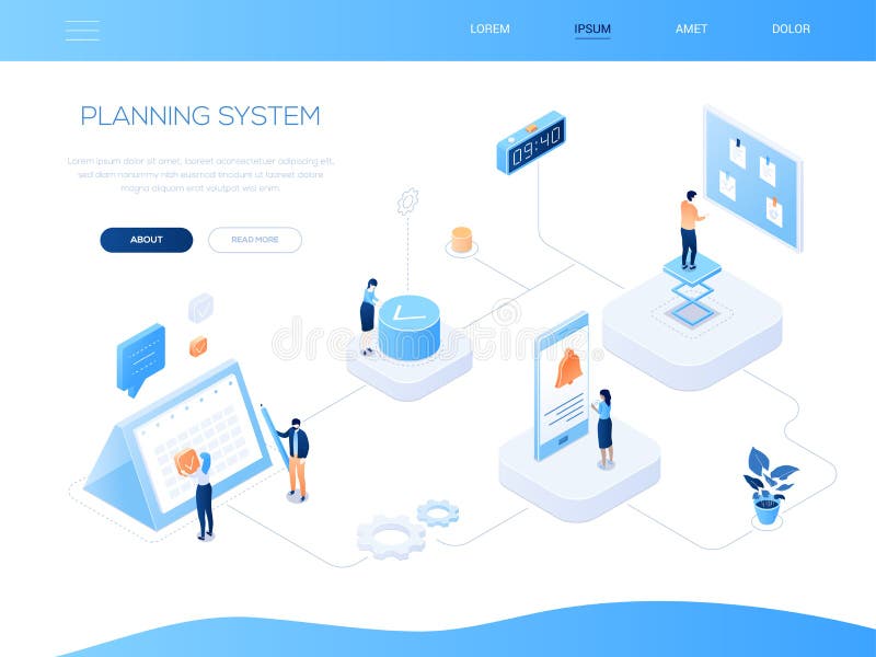 Planning System - Modern Isometric Vector Web Banner Stock Vector ...