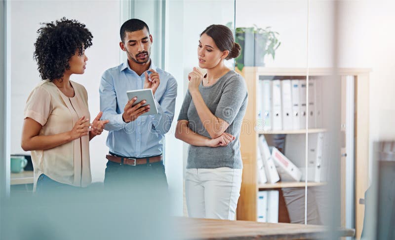 Planning, Team and People in Office with Tablet for Collaboration or ...