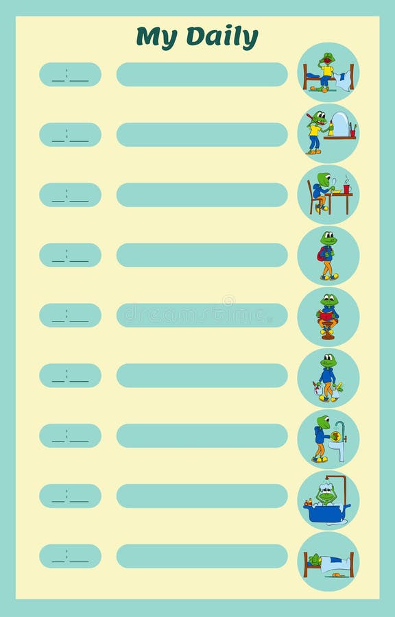 Daily Planning Template for Preschool and Elementary School Children ...