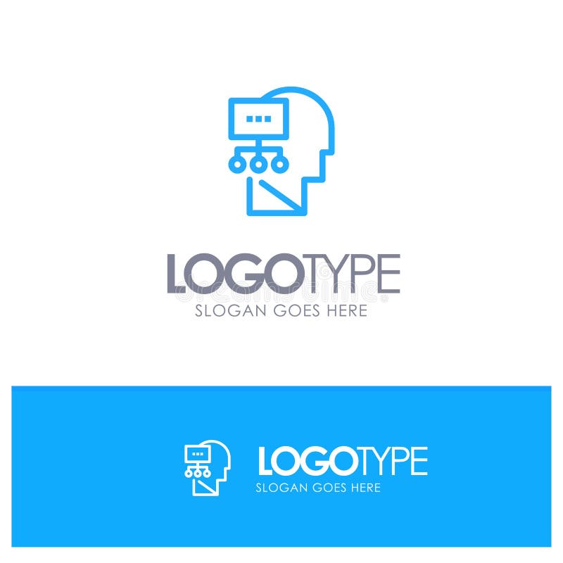 Planning, Theory, Mind, Head Blue Outline Logo Place for Tagline Stock ...