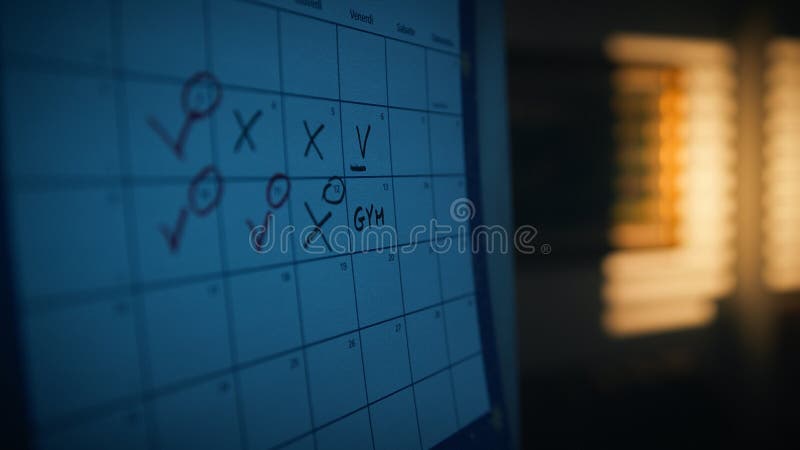 Planning Using Calendar in the Night Stock Image - Image of planning ...