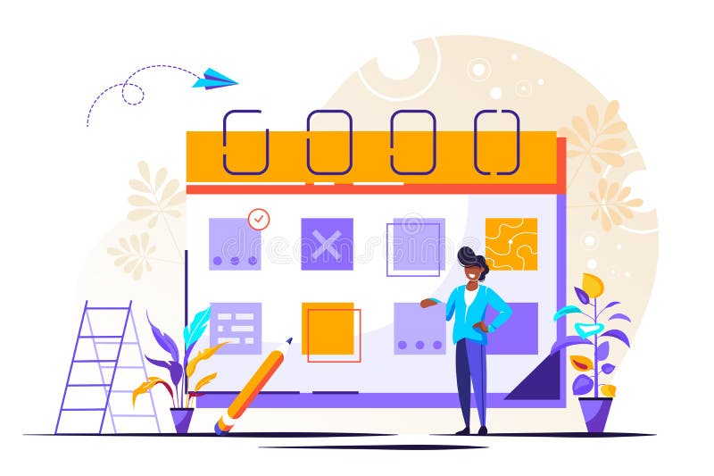 Planning Vector Illustration Stock Vector - Illustration of month, goal ...