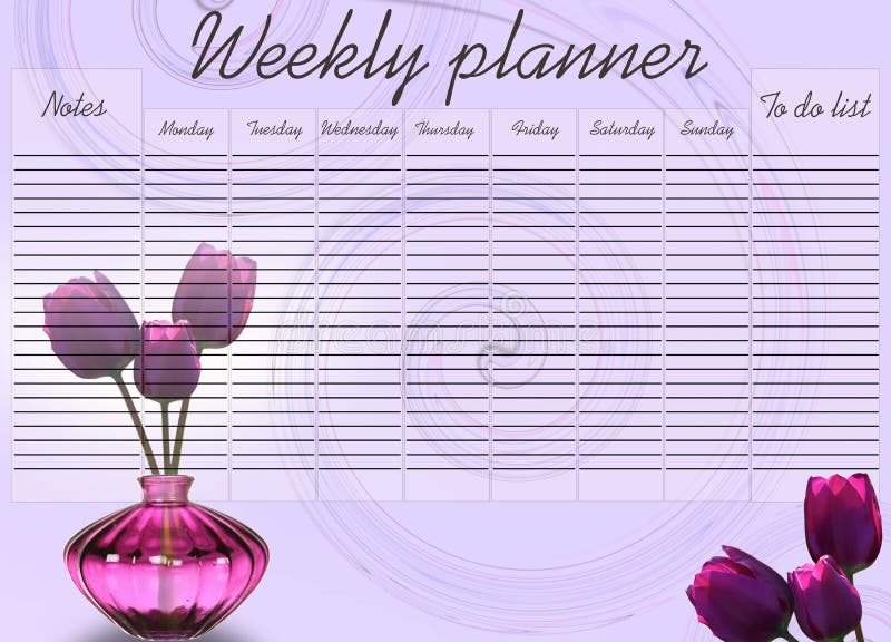 Planning for the Week. Template for Printing. Stock Illustration ...