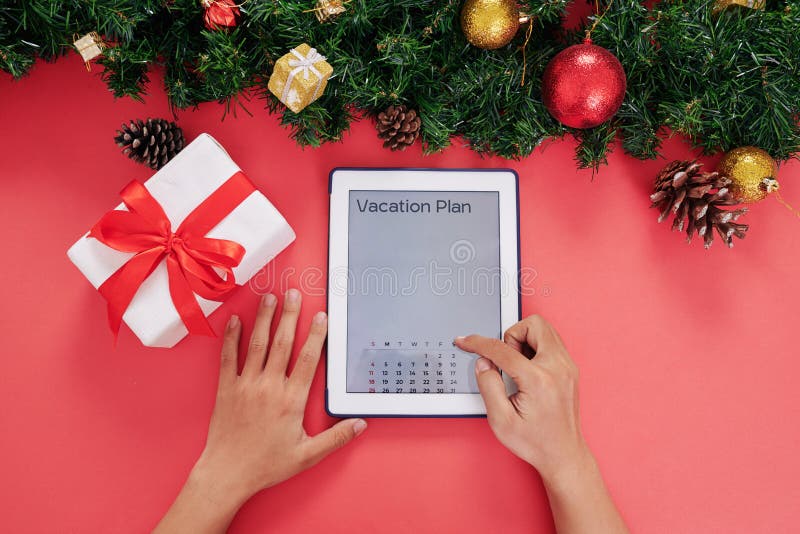 Planning winter vacations stock image. Image of pattern - 205395333