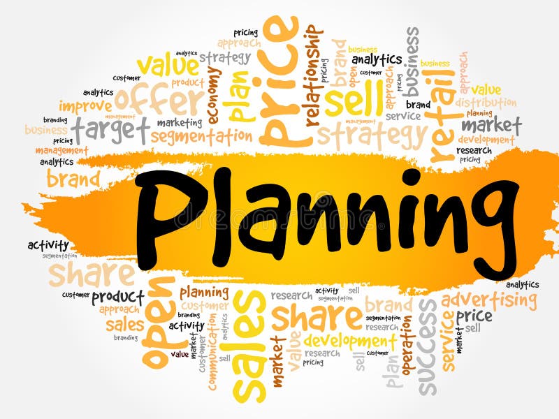 Planning word cloud stock illustration. Illustration of product - 201341143