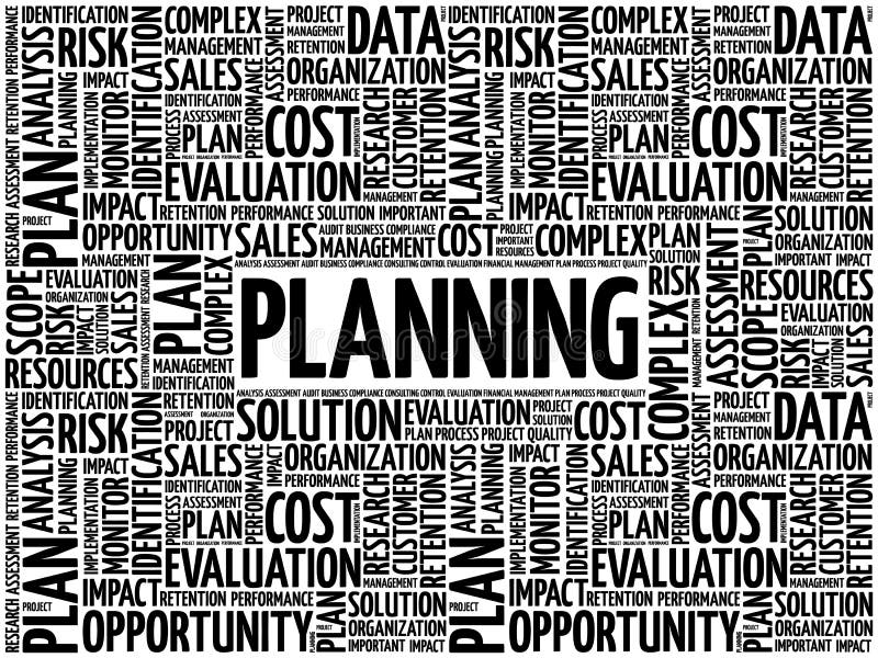 Planning word cloud stock illustration. Illustration of marketing ...