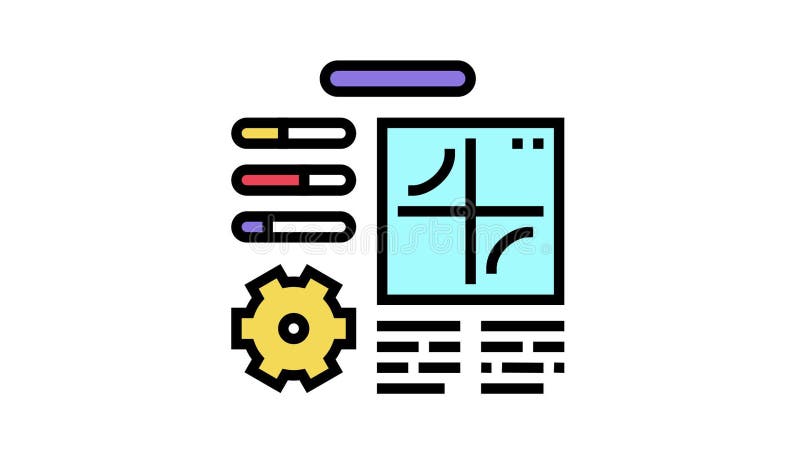 Planning Work Process Line Icon Animation Stock Video - Video of ...