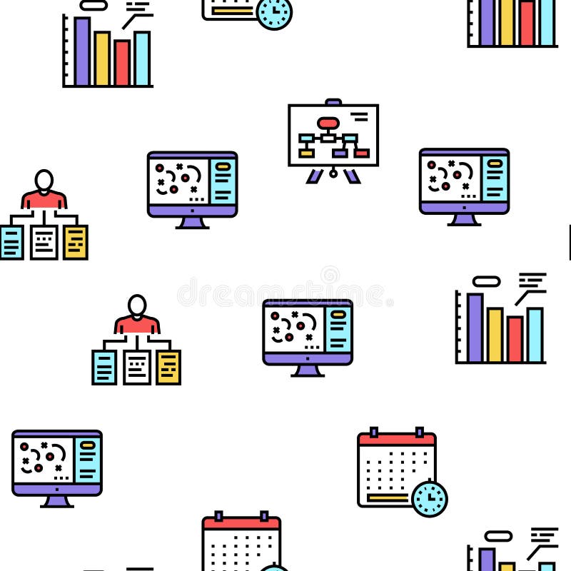 Planning Work Process Vector Seamless Pattern Stock Vector ...