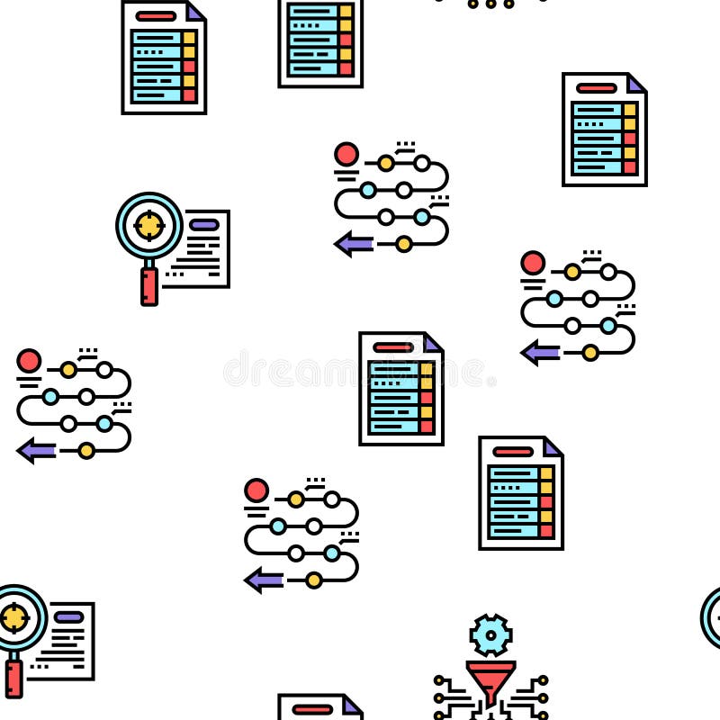 Planning Work Process Vector Seamless Pattern Stock Illustration ...