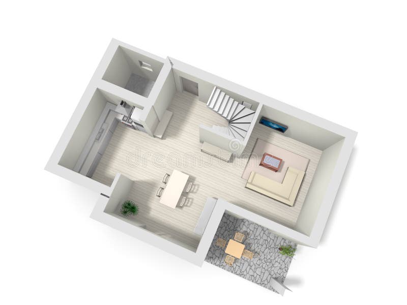 Plano Del Piso. Planos De Suelo En Color 2d. Plano De Planta De ...