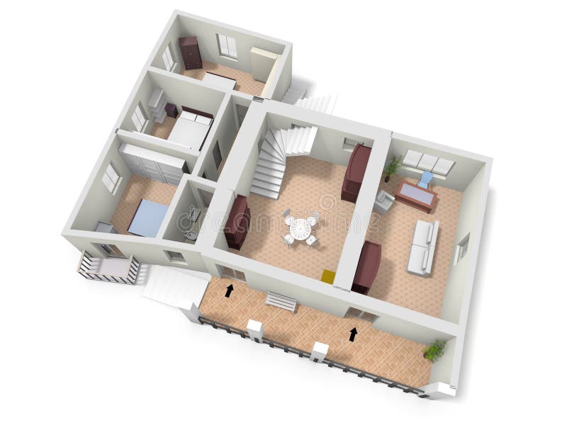 Plano Del Piso. Planos De Suelo En Color 2d. Plano De Planta De ...