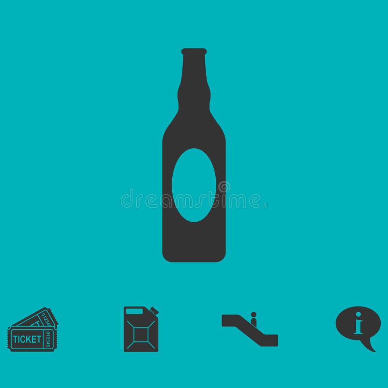 Plano Del Icono De La Botella Stock de ilustración - Ilustración de ...