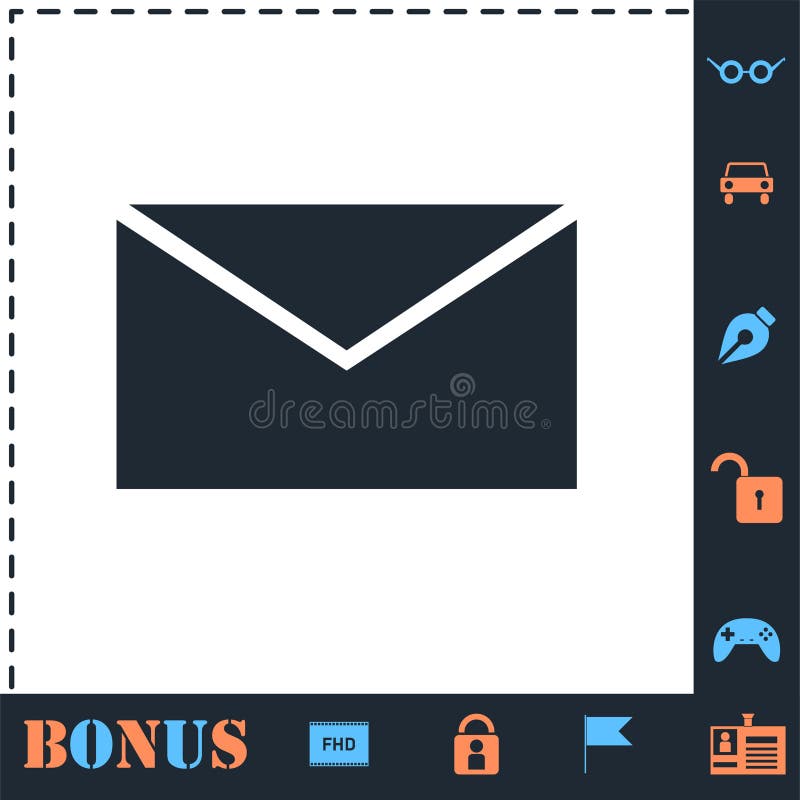 Plano do ?cone do e-mail ilustração do vetor. Ilustração de papel ...