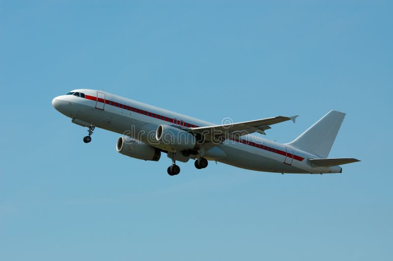 Plano en despegue foto de archivo. Imagen de negocios, airstrip - 953126