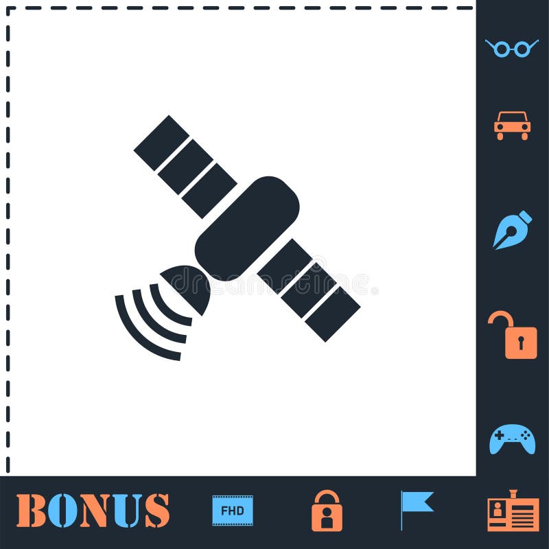 Plano sat?lite do ?cone ilustração do vetor. Ilustração de satélite ...