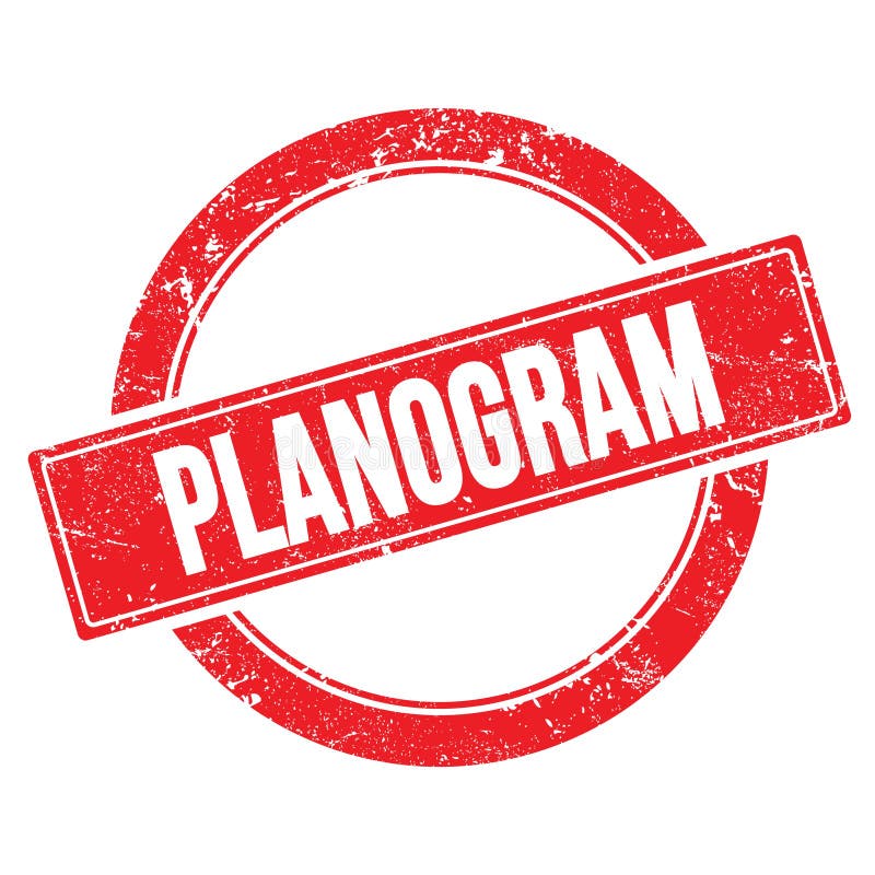 PLANOGRAM Text on Red Grungy Round Stamp Stock Illustration ...