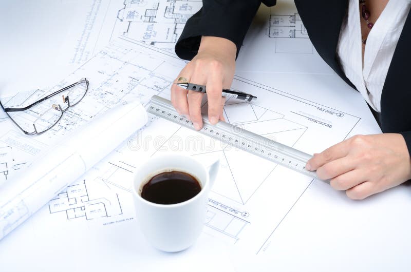 Planning a new project stock image. Image of pencil, architect - 4119473