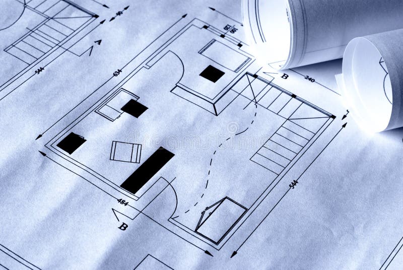 Plans stock image. Image of office, measure, blueprint - 7936135