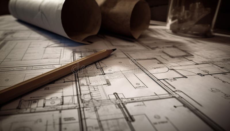 Plans and Blueprints Plans and Tools Stock Illustration - Illustration ...