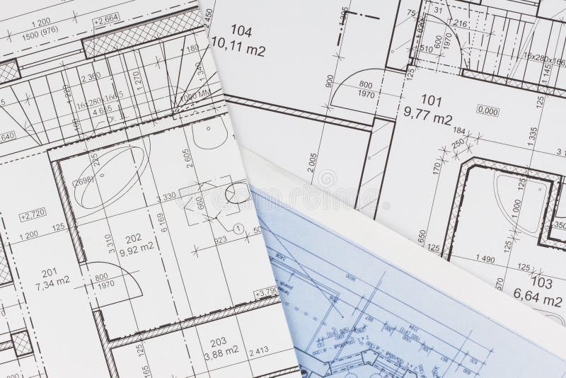 Plans of Building. Architectural Project. Floor Plan Designed Building ...