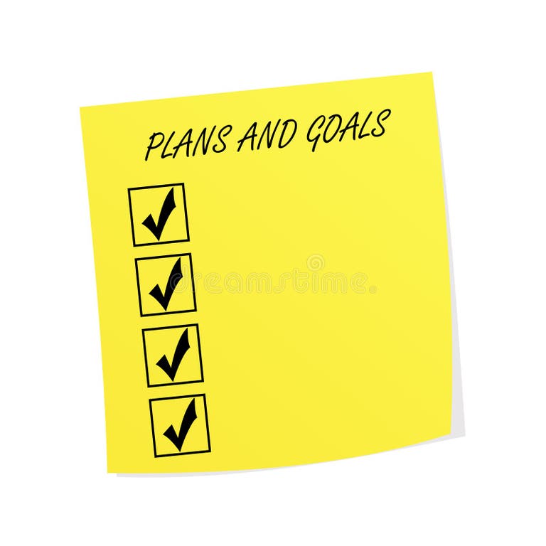 Plans and Goals on Post-it Note Stock Image - Image of ticks, check ...