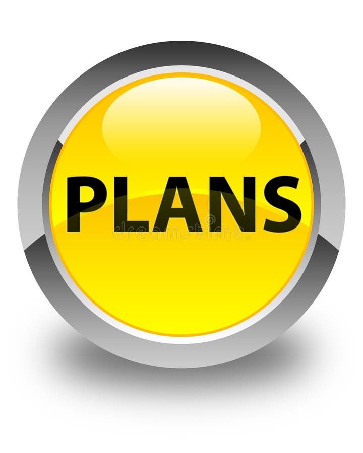 Plans Glossy Yellow Round Button Stock Illustration - Illustration of ...