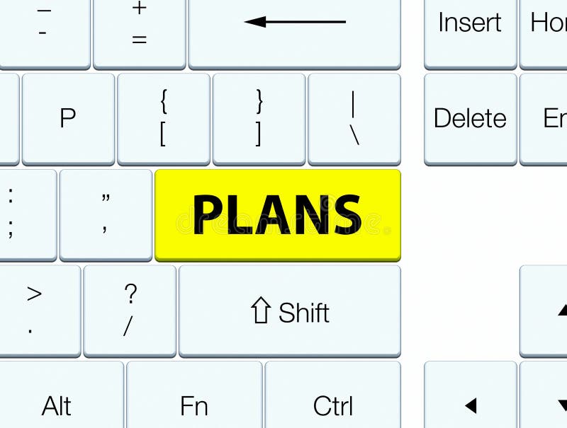 Plans Yellow Keyboard Button Stock Illustration - Illustration of ...