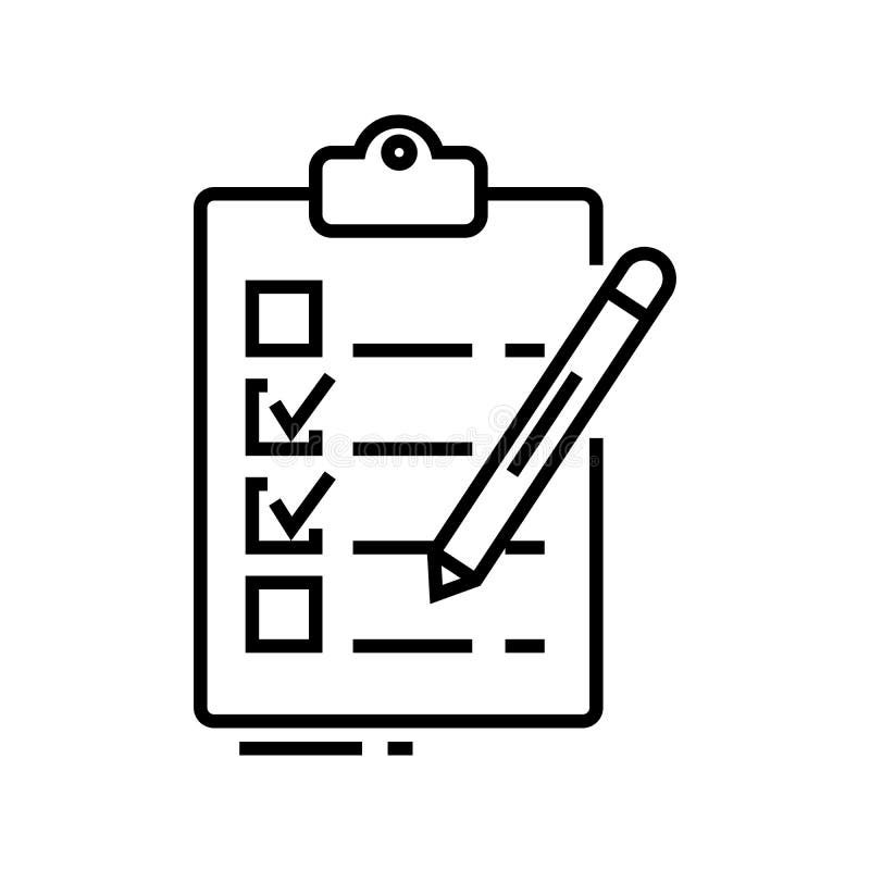 Daily Plans Line Icon, Concept Sign, Outline Vector Illustration ...