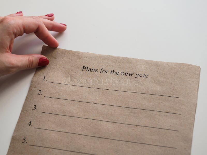 Plans for the New Year. Text on Kraft Paper Stock Image - Image of ...