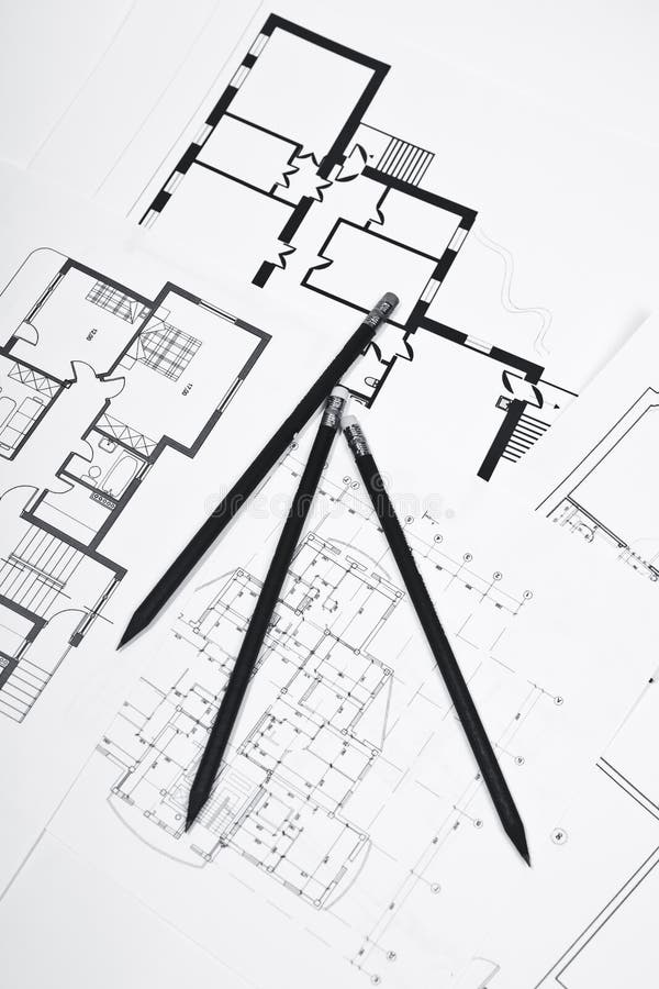 Plan of Apartment with a Pencil Stock Image - Image of kitchen, drawing ...