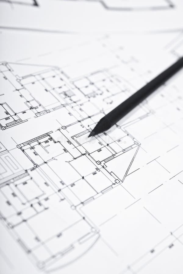 Plan of Apartment with a Pencil Stock Image - Image of kitchen, drawing ...