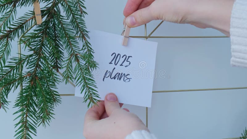2025 PLANS Text on White Paper Note on Vision Board with Christmas ... 2025 PLANS Text on White Paper Note on Vision Board with Christmas ...