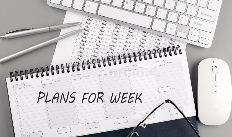 PLANS for WEEK Words on a Planner with Keyboard Stock Image - Image of ...