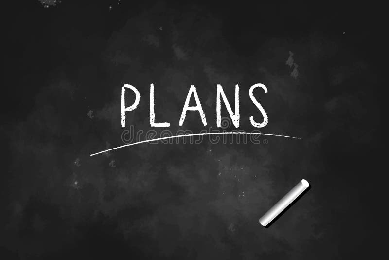 PLANS Written with Chalk on Blackboard Icon Logo Design Vector ...