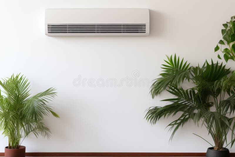 Plant-adorned Air Conditioner. Temperature Control, Cooling Effect ...