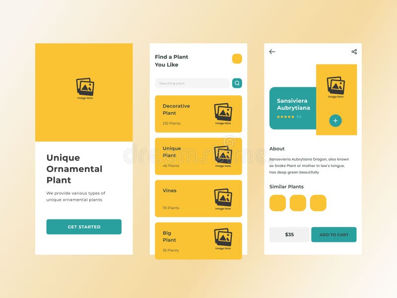 Plant App UI Design stock vector. Illustration of plant - 281149129