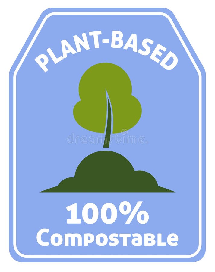 Plant Based and Compostable Product, Label Tag Stock Vector ...