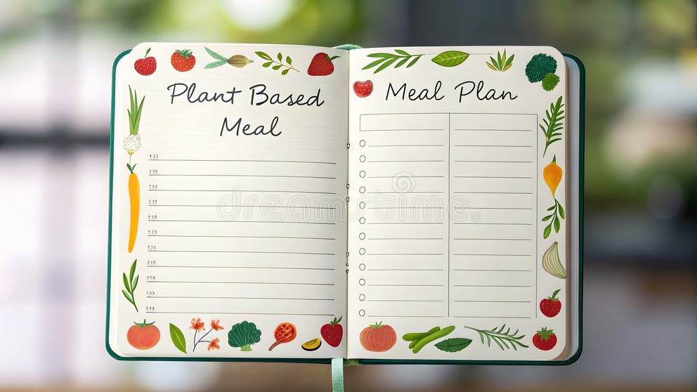 Plant-Based Diet Plant Based Meal Plan Notebook with Colorful Vegetable ...