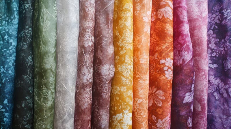 Plant-based Dye Effects Patterns Showcasing Vibrant Colors and Floral ...