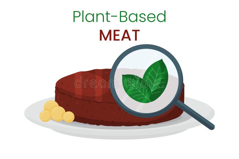 Plant Based Meat, Alternative Protein Concept. Vector Vegan Cutlet ...