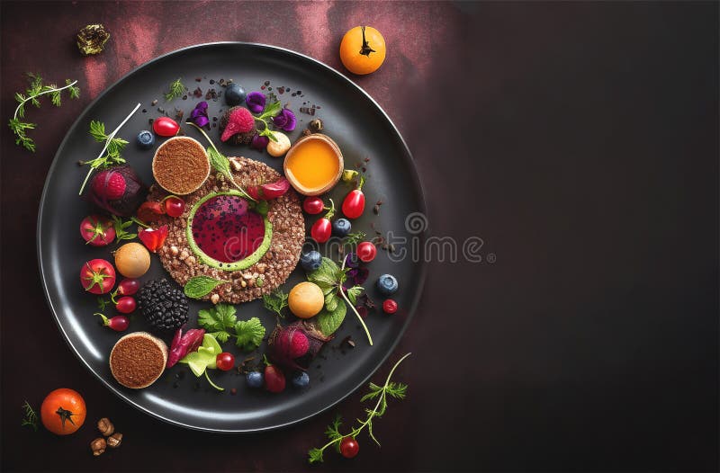 Plant-based Menu, Complex Ingredients. Interestingly Presented Vegan ...