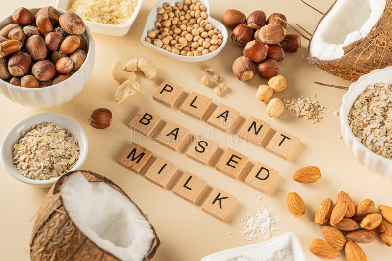 Plant Based Milk Concept - Selection of Alternative Milks on Pastel ...