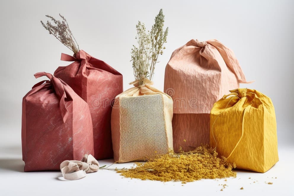 Plant-based Packaging with Natural Dyes and Textures Stock Photo ...