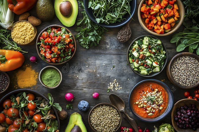 Plant-Based Rainbow Fresh Vegan Products To Enjoy Stock Image - Image ...