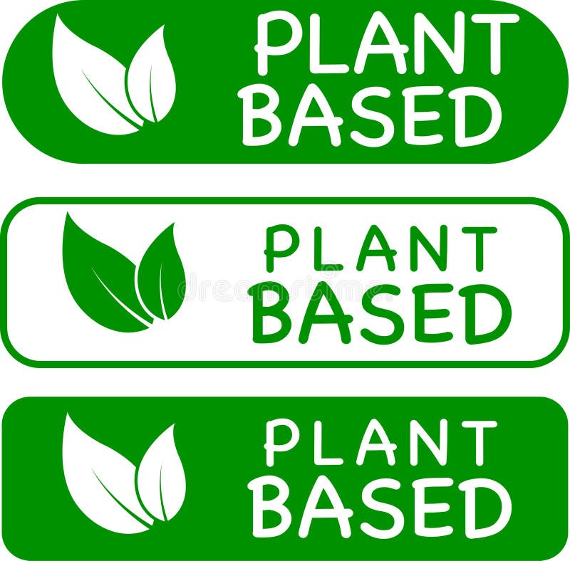 Plant Based Vector Logo or Icon, Green Background Plant Based Logo ...