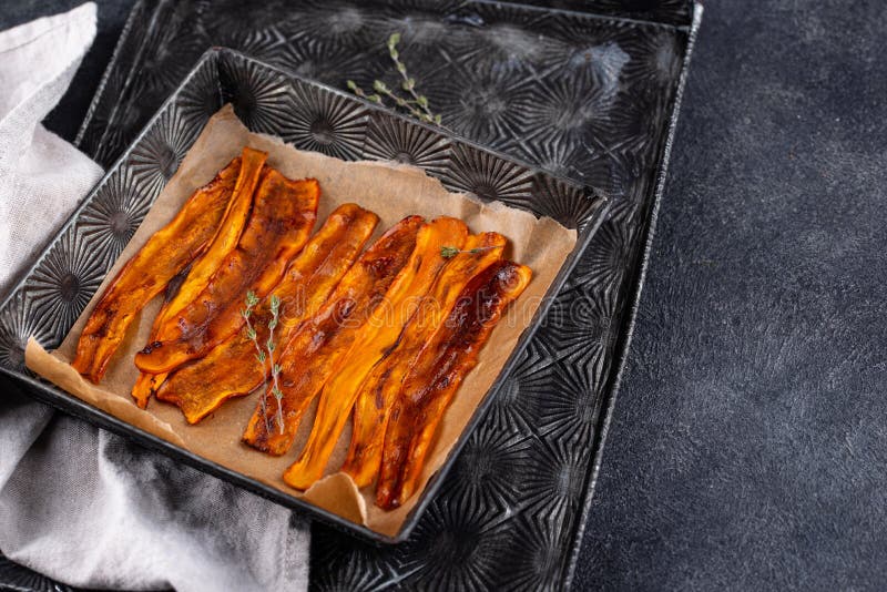 Plant Based Vegetarian Bacon from Carrot Stock Photo - Image of ...