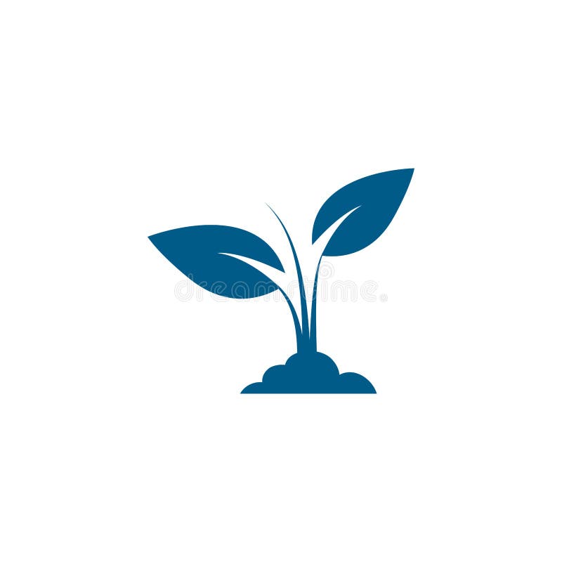 Plant Blue Icon on White Background. Blue Flat Style Vector ...