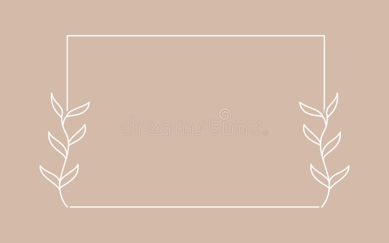 Plant Branch in a Rectangular Frame, with Place for Text for Posters ...